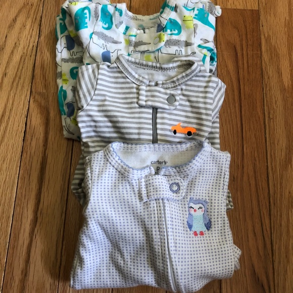 Carter's | Pajamas | Preemie Trio Of Footed Pajamas | Poshmark